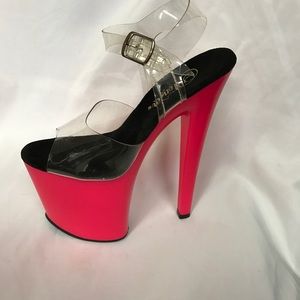 Pleaser | Shoes | 75 Inches Heel Sandal By Pleaser New Neon Pink | Poshmark
